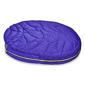 Ruffwear, Highlands Dog Sleeping Bag, Water-Resistant Portable Dog Bed for Outdoor Use, Huckleberry Blue, Large