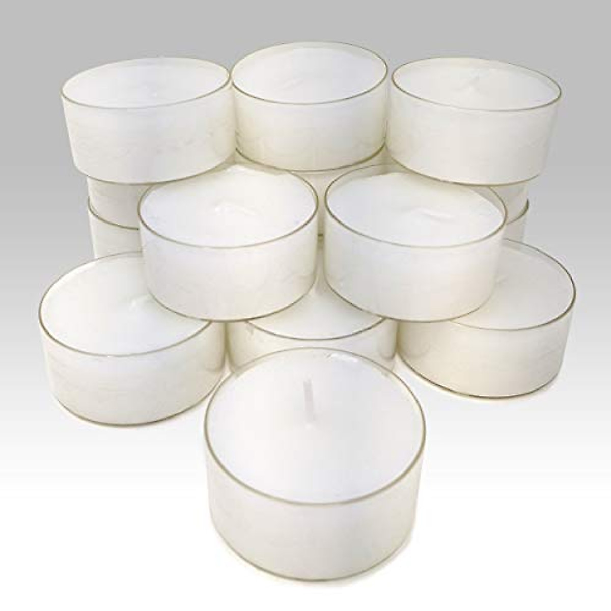 Ner Mitzvah Tea Light Candles - 16 Pack - White Unscented Tealight Candles - Long Burning - 10 Hours