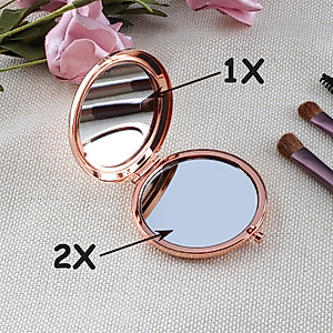Cawnefil 60th Birthday Gifts for Women Rose Gold Compact Makeup Mirror Happy 60 Years Old Birthday Gifts for Women Turning 60th Birthday Gift for Mom Grandma 60th Birthday Gift Ideas