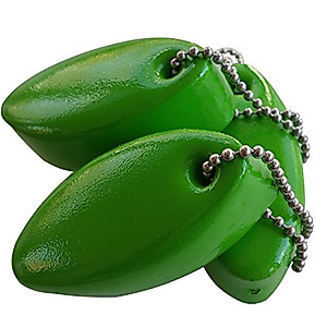 JQuad 3 Pack LIME GREEN Floating Keychain key floats Vinyl Covered Foam -Made in the USA- (Lime Green)