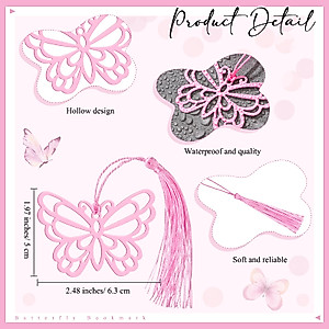 Humyoun 50 Sets Baby Shower Favors for Guests Bulk 50 Metal Book Marks Butterfly Bookmarks 50 Mini Thank You Cards 50 Organza Bags for Baby Shower Guests Souvenirs Reading Lover Gifts