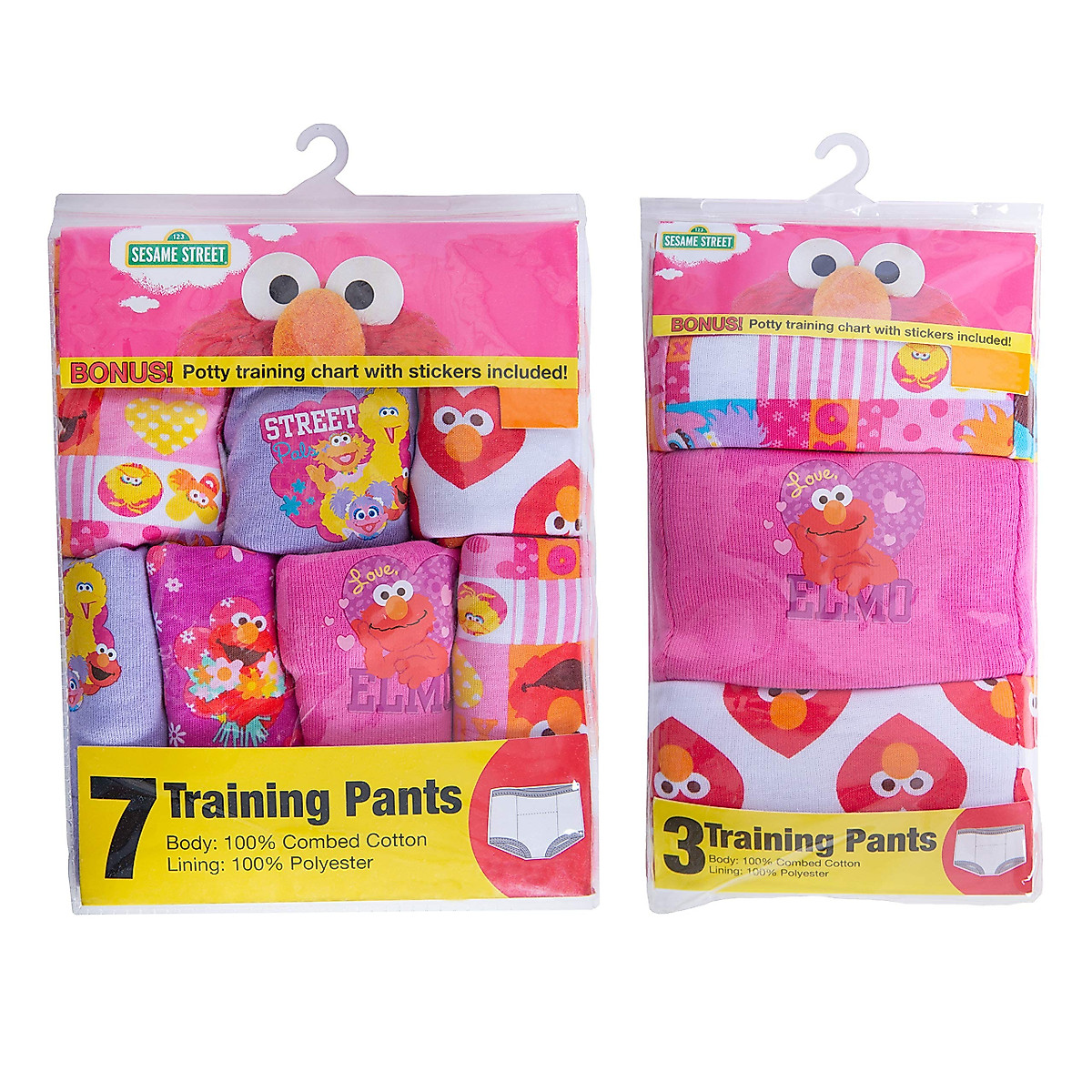 Sesame Street Unisex Baby With Elmo, Cookie Monster And Big Bird Includes Stickers Success Chart Sizes 18m, 2t, 3t, 4t Potty Training Pants Multipack, 10-pack Training Pant_b, 2T US