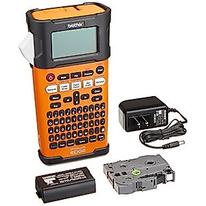 Brother PTE300 Handheld Industrial Laminate Label Printer with Li-ion Battery and Carry Case - Up to 18mm Labels