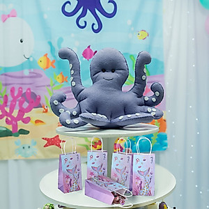 Fumete 20 Pcs Mermaid Bags Mermaid Party Bags Mermaid Goodie Bags with Handles Candy Bags Mermaid Theme Party Bags Party Favor Treat Bags for Girls Birthday Party Baby Shower(Mermaid)