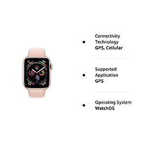 Apple Watch Series 4 (GPS + Cellular, 44MM) - Gold Aluminum Case with Pink Sand Sport Band (Renewed)