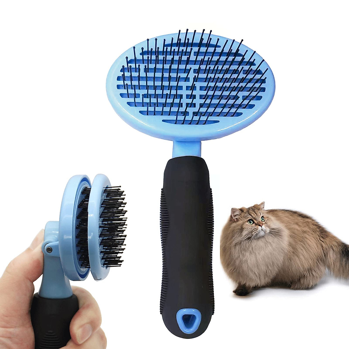 Cat Brush for Shedding,Cat Brushes for Indoor Cats,Cat Grooming Supplies,Cat Accessories,Cat Brush for Long or Short Haired Cats,Pets Grooming Tool,Self Cleaning Slicker Brush for Dogs,Cat Hair Brush