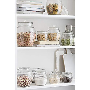 Kilner Glassware Universal Storage Jar, Durable Multi-Purpose Glass Container with Airtight Push-top Lid, 135-Fluid Ounces