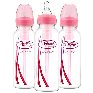 Dr. Brown's Options Narrow Bottles, 3 Pack, 8 Ounce, Pink