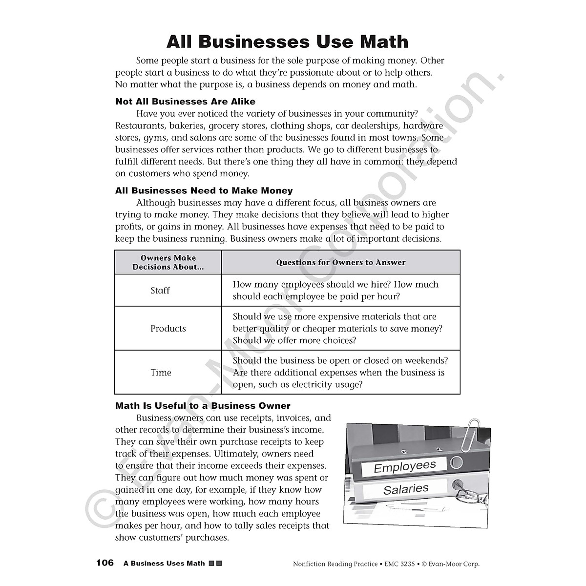 Evan-Moor Non-Fiction Reading Practice, Grade 5