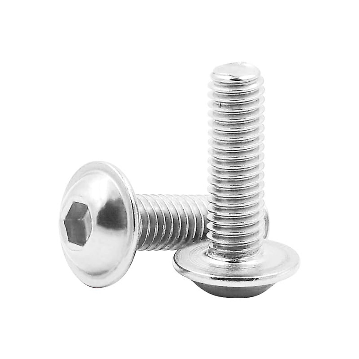 10pcs 304 Stainless Steel pan Head Hexagon Socket Screws with Pads, Round Head Hexagon Socket Screws with Pads, Round Head Hexagon Socket Screws with Pads Hexagon Socket Screws (Size : M5*12)