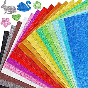 BigOtters Glitter Cardstock Paper, 20 Sheets Sparkly Paper Premium Craft Cardstock for Thanksgiving Gift Box Wrapping Birthday Party Decor Scrapbook, 10 Colors 250gsm