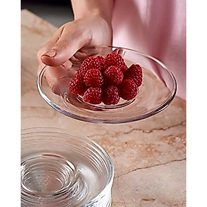 Pasabahce Premium Clear Glass Plate Saucers Set of 6, Safe in Microwave, Great for Servicing Cookies, Snacks, Fruits, Coffee, and Tea Cups, Housewarming Idea