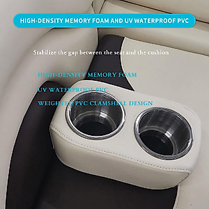 Double Stainless Steel Cup Holder, Strong and Durable, Portable Design, Ideal for Pontoons and Fishing Boats, With PVC Clamshell (White)