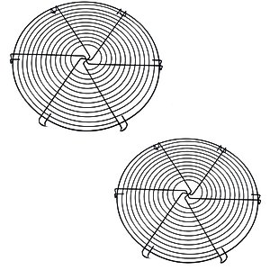 12-1/2 Round Cake Cooling Rack, Stainless Steel Baking And Steaming Rack, Used For Air Fryer Pressure Cooker (Black 2 Pieces)