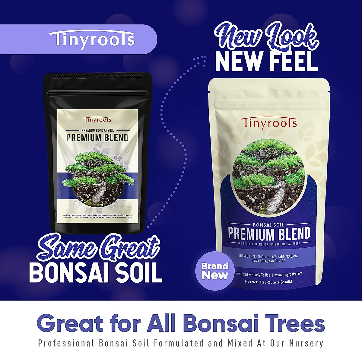 Bonsai Outlet Premium Bonsai Soil - Tinyroots 2.25 Quart Soil Blend for Finished Bonsai, Ideal for Water Retention and Root Development, Made from Genuine Akadama, Red Lava Rock and Pumice