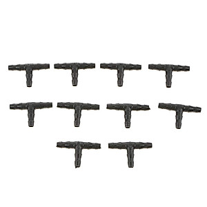 10PCS Micro Drip Irrigation System Dripper Tee Pipe Barb Hose Watering Garden