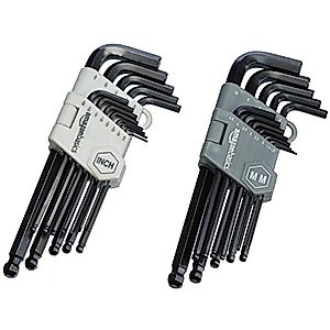 Amazon Basics Hex Key Allen Wrench Set with Ball End - Set of 26