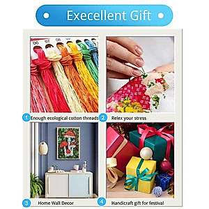 KARMOGSO 3 Pack Stamped Cross Stitch Kits,Sunflower Counted Cross Stitch Kits for Beginners Adults,Full Range of Cross-Stitch Stamped Kits Needlecrafts Arts and Crafts Embroidery for Decor,12"x16"