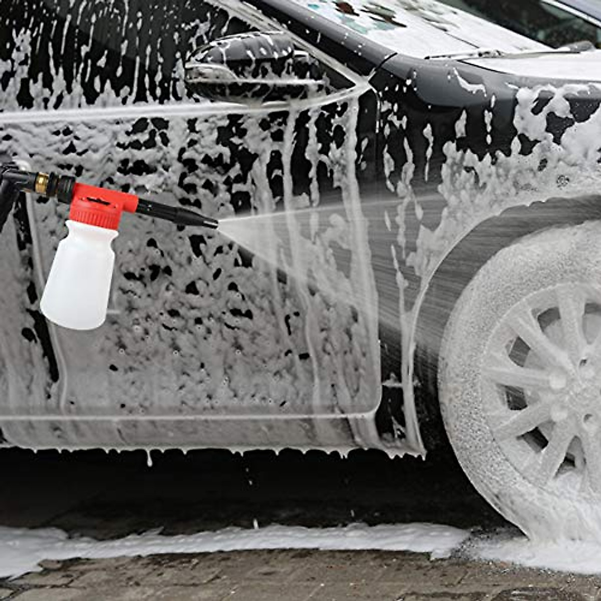 Sooprinse Car Foam Gun Foam Cannon Blaster, Garden Hose Sprayer with Adjustment Ratio Dial Blaster, Car Washer Foam Gun, Snow Foam Lance, 0.23 Gallon Bottle