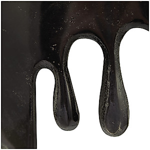 Deco 79 Aluminum Drip Accent Table with Melting Designed Legs and Shaded Glass Top, 16" x 16" x 25", Black