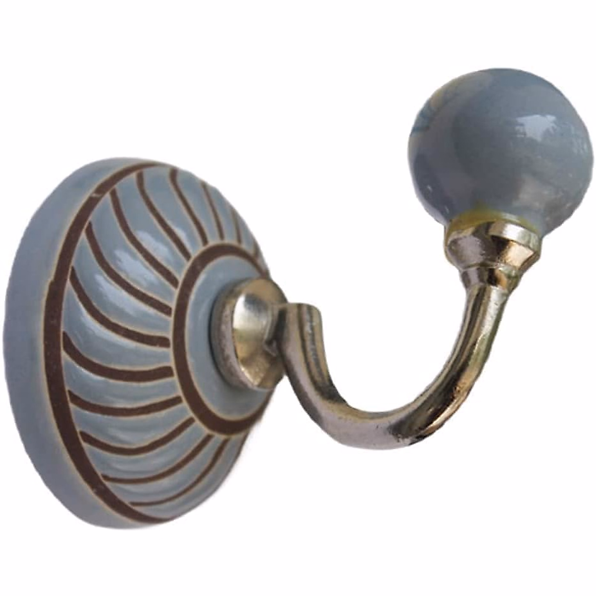 PARIJAT HANDICRAFT Hand Painted Multi Colored Ceramic Wall Hook Hanger Key Holder hat Clothes hangings Bathroom Hardware (Hanger-0107)