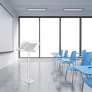 Barydat 23.6 x 15.7 x 43.3 Inch Pulpits for Churches Acrylic Podium Stand Angle Adjustable Clear Podium Portable Church Podium Modern Foldable Lectern for Weddings Classroom Church Concert Speech