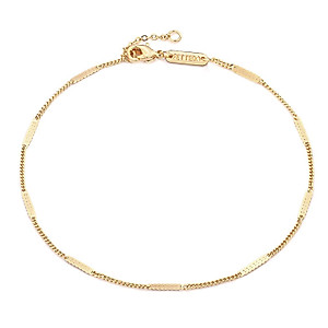 Fettero Anklet Bracelets for Women Gold Plated Dainty Waterproof Anklet Adjustable Delicate Beach Anklet Jewelry Beaded Ball Tennis Link Anklet Summer Boho Beach Foot Jewelry for Women Gifts