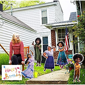 Encanto Birthday Party Supplies, 5PCS Yard Signs with Stakes, Outdoor Lawn Party Decor, Encanto Party Decorations for Magical Family Theme