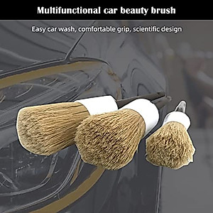 ALI2 Car Detailing Brush Set Clean Interior or Exterior Car Wheels Instrument Cluster Console and Door Panels Dashboard,Air Vents, no Metal Brush Parts,Set of 5