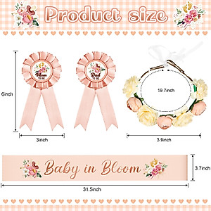 Ceenna Baby in Bloom Baby Shower Sash Mom to Be Sash and Dad to Be Pin Flower Crown for Gender Reveals Party Baby Shower Party Favors Decorations for Boys Girls Pregnancy Props Gift
