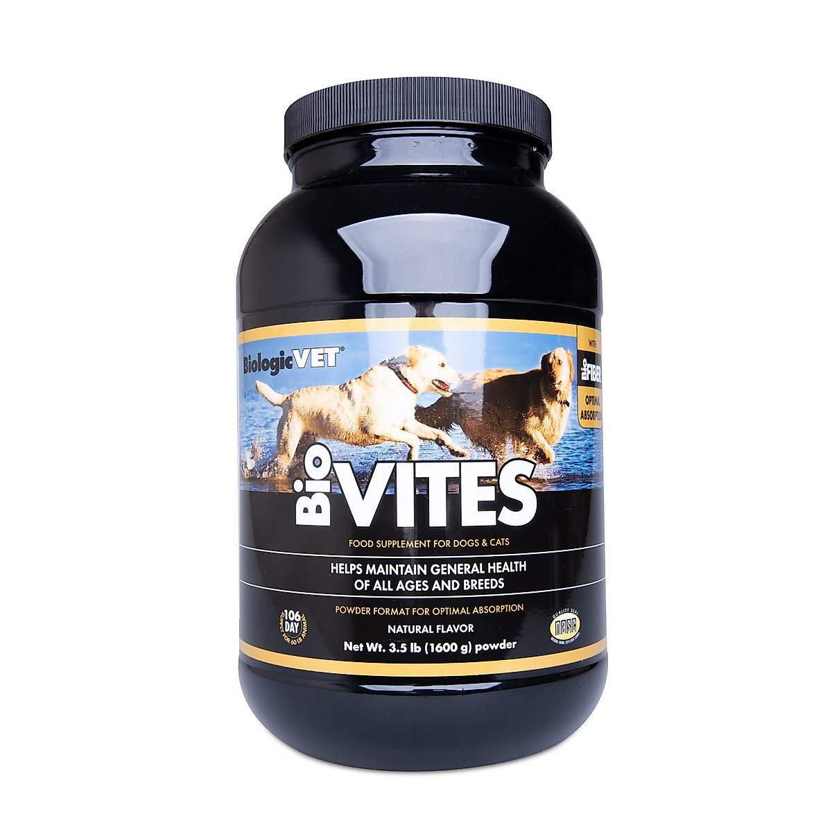 BiologicVET - BioVITES Multivitamin Powder for Cats & Dogs, Essential Vitamins, Minerals & Enzymes, Supports Your Pets Digestion and Immune System, 106-day Supply for 60-lb. Animal, 3.5-lb. Powder