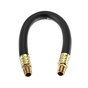 QWORK Air Compressor Hose, 3/8" X 15" Air Hose, 300 PSI Max Working Pressure, 1/4" Male NPT To 1/4" Male NPT Connections, 1 Pack