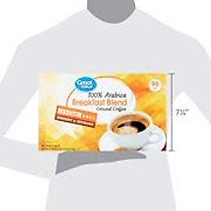 Great Value 100% Arabica Breakfast Blend Coffee Pods, Medium Roast, 96 Count- 0.33 oz each