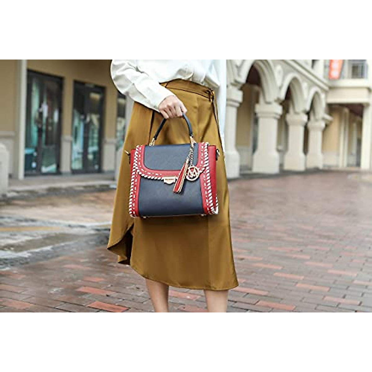 MKF Collection Crossbody Satchel Bags for Women-Shoulder Pocketbook Handbag - Lady Top Handle Tote Purse