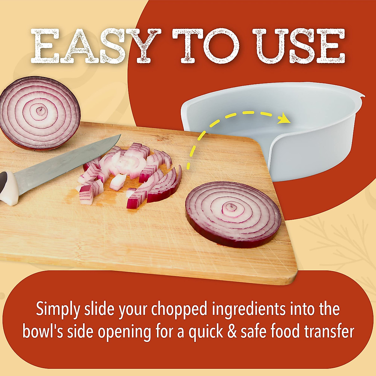 IMPRESA [3 Pack] Food Prep Bowls for Under Chopping Board - Plastic Meal Prep Container Set with Handles to Organize Countertop - Kitchen Storage Container -Food Storage & Meal Planning Accessories