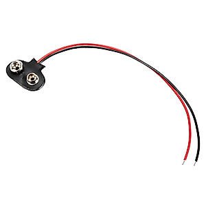 uxcell 3pcs DC 9V Battery Clip T-Type Buckle Connector Faux Leather Housing Lead Wire 12cm Long