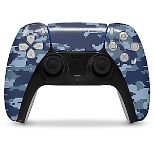 WraptorSkinz Skin Wrap compatible with Sony PS5 DualSense Controller WraptorCamo Digital Camo Navy (CONTROLLER NOT INCLUDED)
