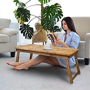 koyasiry Bamboo Coffee Table Foldable Japanese Coffee Table 33.5x17.7in Low Floor Desk for Adults Folding Coffee Table Floor Table for Sitting on The Floor