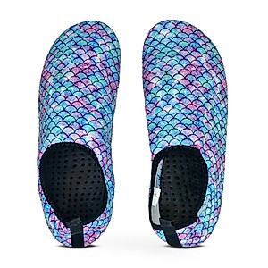 NORTY - Women's Mermaid Quick Drying Waterskins Aqua Sock Water Shoe, Green, Blue, Pink 42261-10B(M) US