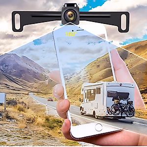 YEOIZO License Plate Wireless Backup Camera, 720P HD Back up Cameras for car, Front/Rear View Reverse Cam, 160° View Angle for iPhone iPad Android Smart Phones Tablets, Support Double Band WiFi