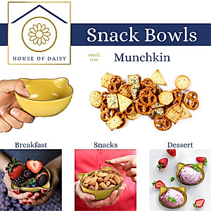 House of Daisy Snack Bowls | Fruit Bowl | Ice Cream Bowls | Nut Bowls | Ceramic Cat Shaped Bowls | Cute Cat Shaped Bowls for Humans | Food Safe for Cats or People | Munchkin (Small), Set of 2