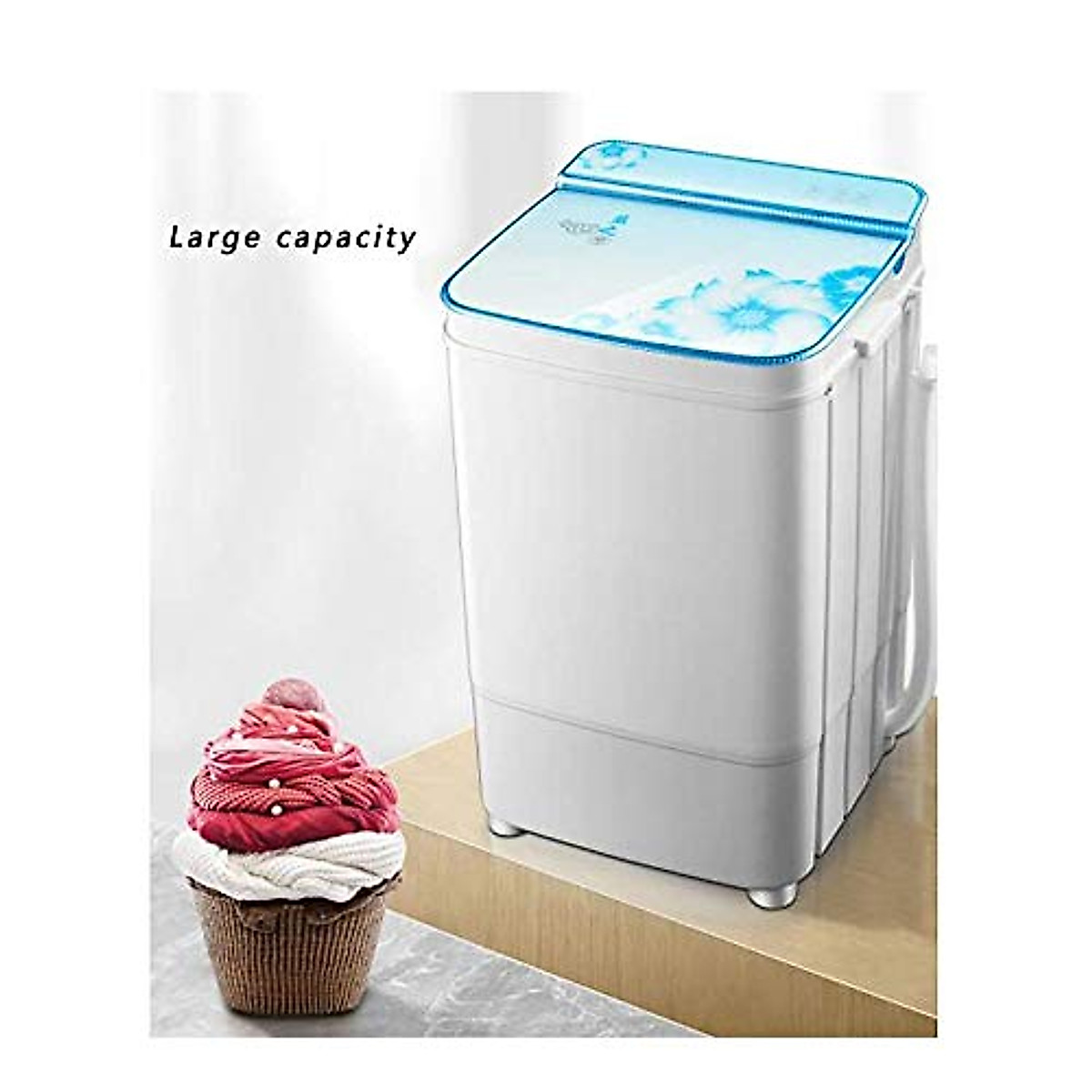 ZLXDP Dehydration Machine Household Small Single Spin Large Capacity Dormitory Mini Single Dehydration Bucket Spin Bucket