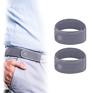 BeltBro Titan Grey 2-Medium No Buckle Elastic Belt For Men — Fits 1.5 Inch Belt Loops, Comfortable and Easy To Use