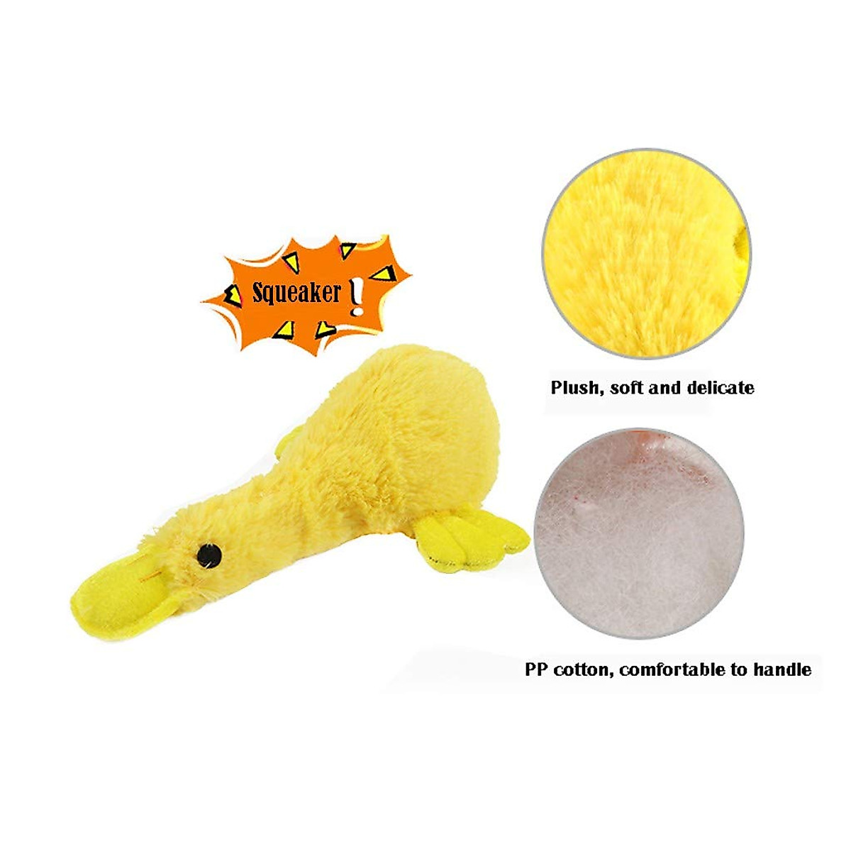 Lotus.Flower Dog Toys - Yellow Plush Squeaky Duck Toys Pet Supplies for Small, Medium and Large Dogs (Yellow)