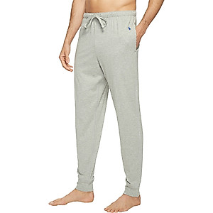 POLO RALPH LAUREN Men's Relaxed Fit Jersey Jogger Pants (Andover Heather/Rugby Royal Polo Player, Small)