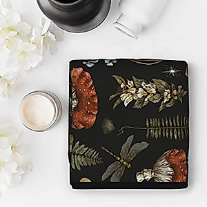 Cute Mushroom Hand Towels for Bathroom Soft Absorbent Coral Velvet Towel Washcloths Kitchen Hand Towel for Hotel Gym Spa 16x28in