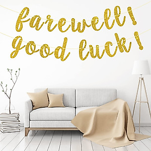 Dill-Dall Farewell Good Luck Banner, Farewell Banner, Going Away Party / Retirement / Graduation / Moving / Job Changing Party Decorations （Gold）