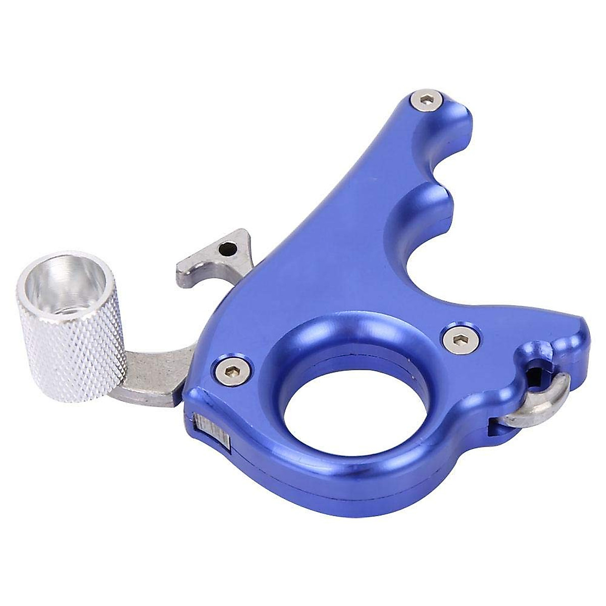 Zerone Archery Release Aids, 3 Finger Grip Thumb Caliper,Aluminum Alloy Bow Hinge Release for Compound Bow(Blue)