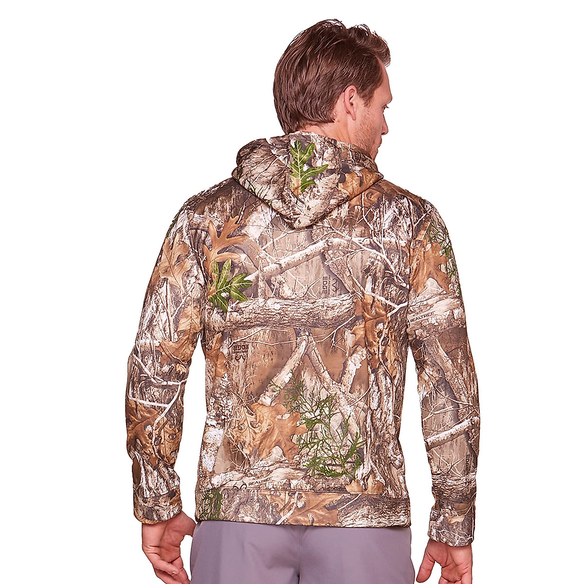 Colosseum Realtree Men's Essential Camo Lightweight Performance Pullover Hoodie (RT Edge, Medium)