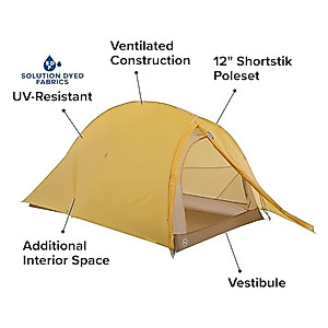 Big Agnes Fly Creek HV UL Bikepack - Bikepack Solution Dye-Packing Tent, 2 Person (Yellow/Greige)